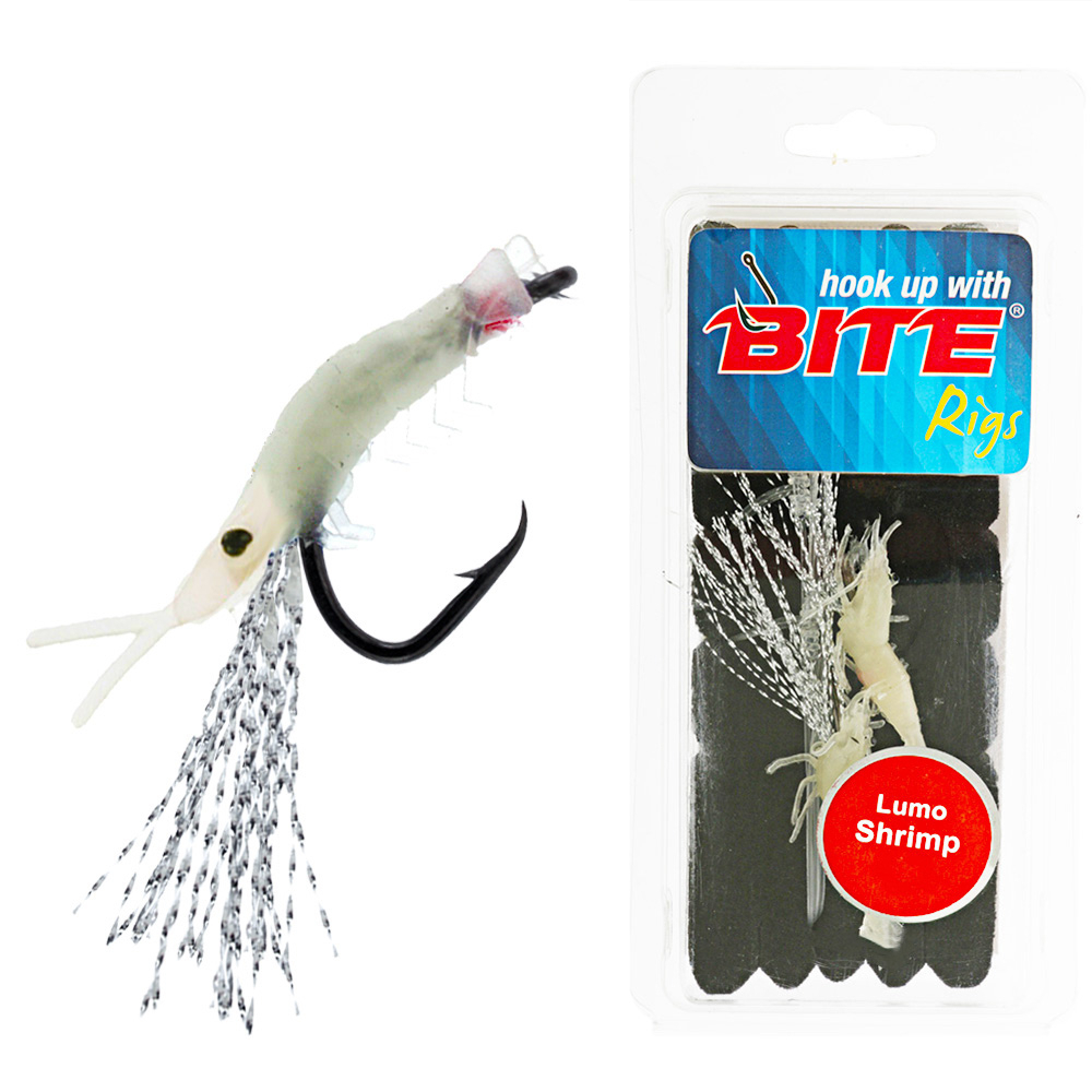 Excellent quality and Fashionable - Bite Lumo Shrimp Flasher Rig 2-Hook 2/0